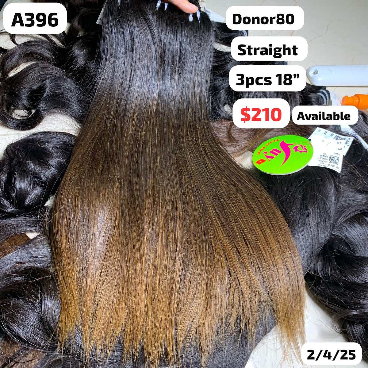 3pcs 18" Straight brown tip single donor hair (A396) – vietnamhumanhair